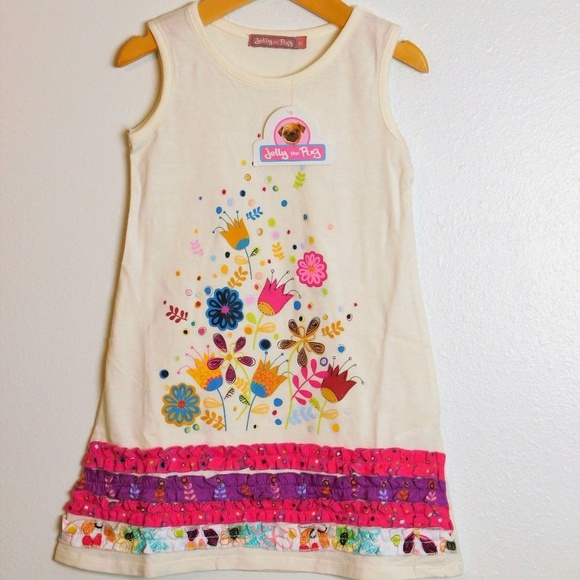 Jelly The Pug | Dresses | Jelly The Pug Girls Ivory Tulip Floral Ruffle ...